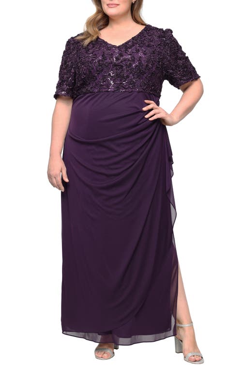 ALEX EVENINGS Alex Evenings Embellished Soutache Bodice Gown